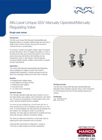Alfa Laval Unique Single Seat Valves | Harco Supply, Ontario